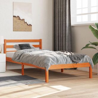 ITYhome Ityhome - Cadre de lit cire marron 75x190 cm bois de pin massif