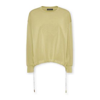 Elena Miro Scuba Sweatshirt mit Monogramm-Logo - - Sweatshirts & Hoodies - Damen - Gr&uuml;n - XL