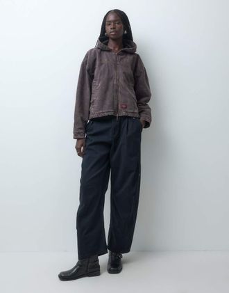Dickies veste en denim &agrave; capuche marron fonc&eacute;
