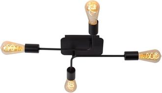 Lucide Lester - Deckenleuchte - 4xE27 - Schwarz - Lucide