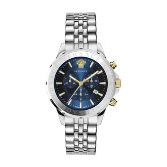 Versace Herren Chronograph Signature Uhr Blau - - Accessories - Herren - Grau - ONE SIZE