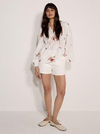 Apricot Blusentop Gebl&uuml;mte Bluse mit Stickerei