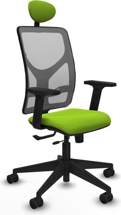 Piqueras y Crespo Stuhl aus Netzstoff mit 2D-Armlehnen, h&ouml;henverstellbarer Lendenwirbelst&uuml;tze und festem Kopfteil. Ausgestattet mit Syncro/Traslack und Schneideschaum. 