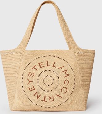 Stella McCartney Logo Raffia Large Tote Bag, Woman, Natural