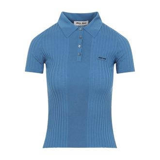 Miu Miu Damen, Oberteile, Blau, 2XSGr&ouml;&szlig;e