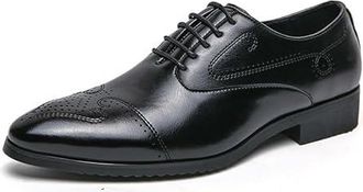 Generic Chaussures Oxford habillées for Hommes, à Lacets, Bout Pointu, en Similicuir, Chaussures Derby antidérapantes, Semelle en Caoutchouc, antidérapantes, 