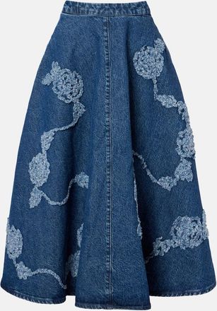 Rotate Midirock Berty aus Denim