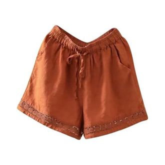 Generic Short Jean Taille &Eacute;lastique Femme Sport Coton Pas Sudation Cerises Seconde Paillettes Paillette Soir&eacute;e Pinces Yoga Corail Footing Clair Bermudafemme M