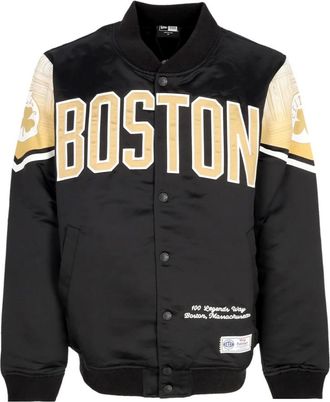 New Era Homme, Vestes, Noir, Taille: S NBA CE Snap Satin Jacket Boscel