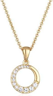 Elli Collier Femmes Cercle Pendentif Rond Géo Couleur Or avec Cristaux