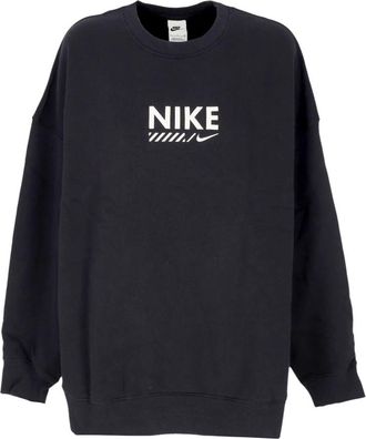Nike Femme, Sweatshirts et sweats à capuche, Noir, Taille: 38 FR SweaT-shirt à col rond oversize en molleton