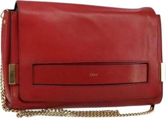 Chlo&eacute; Pre-owned Elle Chain Clutch - Femme - Pre-owned - Rouge - Taille: ONE Size