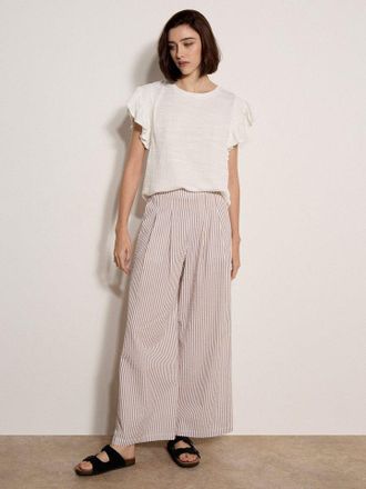 Apricot T-Shirt Strukturiertes T-Shirt mit R&uuml;schen&auml;rmeln. Einfarbig