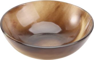 Hemoton Natürliche Ochsenhornschale - Mini Servierschüssel Für Soßen, Dips Und Snacks, Kompakte Schale in Kaffee-Farbe Für Charcuterie Boards Und Sushi