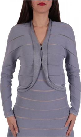 Emporio Armani Femme, Pulls, Violet, Taille: 40 FR Knit Bolero Stripe