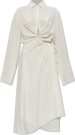 Maison Margiela Robe Chemise Drap&eacute;e - Femme - Robes - Beige - Taille: 38 FR