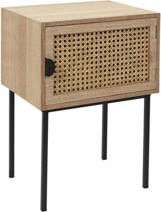 The Home Deco Factory The Home Deco Factory - Table de chevet en bois et cannage