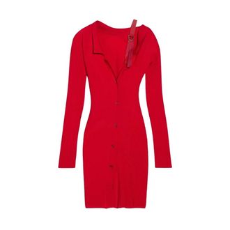 Jacquemus La Robe Maille Colin Mini Dress - Femme - Robes - Rouge - Taille: 38 FR