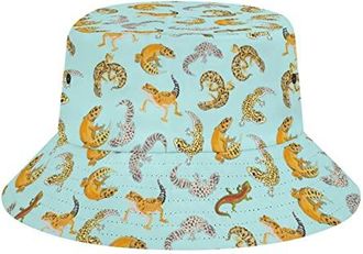 Generic Gecko Léopard Mignon Chapeau De Pêcheur Léger Chapeau Pêche Pliable Visière Capeline pour Plage Hommes Sports