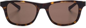 Gucci Sonnenbrille mit eckigem Gestell - Braun