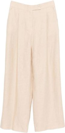 Eleventy Femme, Pantalons, Beige, Taille: 40 FR Cropped Pantalons