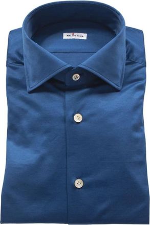 Kiton Homme, Chemises, Bleu, Taille: XL Cotton Shirt