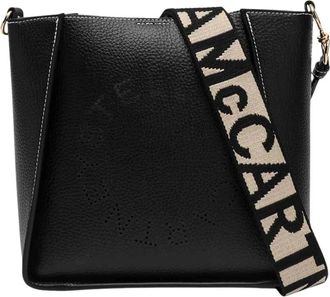 Stella McCartney Femme, Sacs, Noir, Taille: ONE Size Logo Crossbody Bag