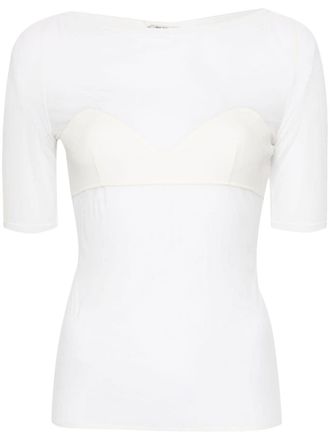 Nensi Dojaka t-shirt en jersey à bonnets triangles - Blanc