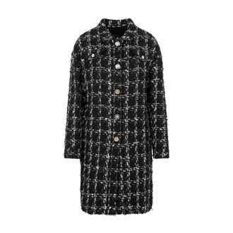 Giambattista Valli Schwarzer karierte Wollmantel - - Coats - Damen - Schwarzk - S