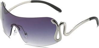 Generic Lunettes de soleil tendance une pièce pour femmes, lunettes de soleil surdimensionnées, lunettes de soleil dextérieur pour hommes, punk, lunettes pers