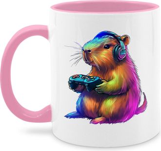 Shirtracer Tasse Tassen 325ml - Geschenke Capybara Gamer I Geschenk Capibara Gaming I Kapibara Geschenke Kabibara - 325 ml - Rosa