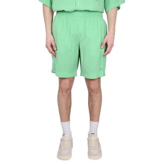 Msgm Msgm, Homme, Shorts, Vert, Taille: S Bermuda Avec Logo