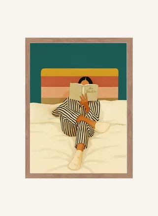 Liv Corday Wandbild Le Jardin Lesen Mit Rahmen braun