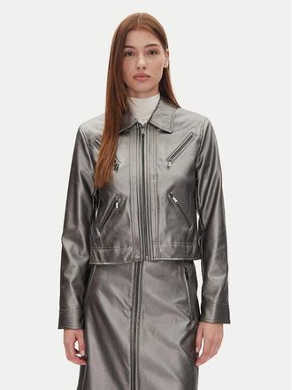 DKNY Jacke aus Kunstleder P4JJ6XJA Silberfarben Regular Fit
