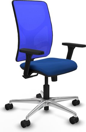 Piqueras y Crespo B&uuml;rostuhl mit Rollen mit 3D-Armlehnen, h&ouml;henverstellbare Lendenwirbelst&uuml;tze, ausgestattet mit 3 Positionen und Schneideschaum, Blau/Blau