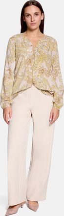 Betty Barclay Schlupfbluse BETTY BARCLAY Damen mit Print, Damen, Gr. 36, beige, gr&uuml;n, Obermaterial: 100% Viskose, figurumspielend normal, V-Ausschnitt, Blusen Schlu