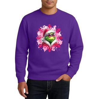 Generic Le Grinch Pull De Noel Homme Enfant zippé Sweatshirts Pyjama Moche Ugly Costume Deguisement col Rond Noel Sweater Famille Sweat Pulls The Adulte Chris