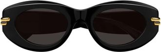 Bottega Veneta Runde Sonnenbrille - - Accessories - unisex - Schwarzk - 51 MM