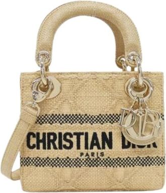 Dior Sac Mini Pr&eacute;-owned en Raffia - Femme - Pre-owned - Beige - Taille: ONE Size