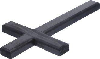 SOLUSTRE Religiöses Wandkreuz aus Schwarzem Kiefernholz mit Vintage Kohlebrand Effekt Dekoratives Kreuzornament zum Aufhängen Kompakt für Wohnzimmer Kirche Bür