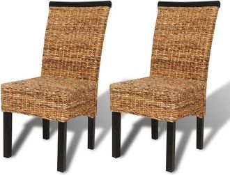 vidaXL Esszimmerst&uuml;hle 2 Stk. Abaca und Mango Massivholz Vidaxl