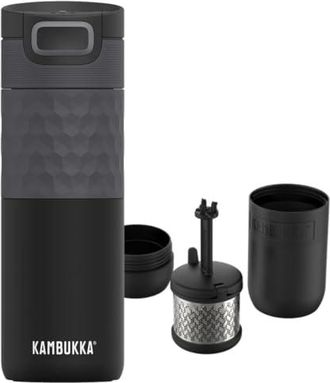 Kambukka Etna 500 ml avec infuseur &agrave; th&eacute; - tasse isotherme en acier inoxydable, bouchon 3-en-1, Snapclean, &eacute;tanche, sans BPA - mod&egrave;le Tea Duet