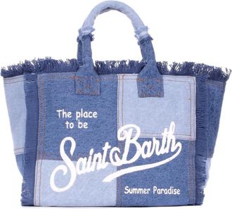 Saint Barth Femme, Sacs, Bleu, Taille: ONE Size Front-and-Back Logo Tote