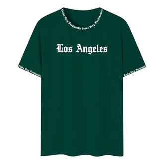 Generic T-shirt pour homme 1 pi&egrave;ce &agrave; manches courtes et imprim&eacute; alphabet - Col rond - Tissu tricot&eacute; en polyester avec l&eacute;ger stretch - Coupe normale - Style pu