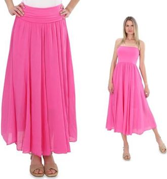 Malito more than fashion Malito 80150 Jupe longue pour femme - Robe bandeau ample en coton - Jupe avec taille élastique en jersey - Taille unique, Rose, 36-42