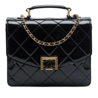 Chanel Pre-owned Quilted Patent Satchel - - Pre-owned - Damen - Schwarzk - ONE SIZE