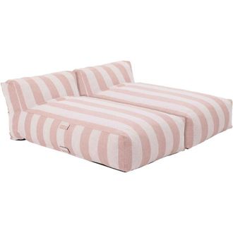 Oviala Salon de jardin modulable avec 2 m&eacute;ridiennes rose poudr&eacute; - Mixi