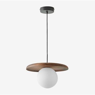 Sklum Sklum - Plafonnier Freidy en bois dacacia Noir Mate