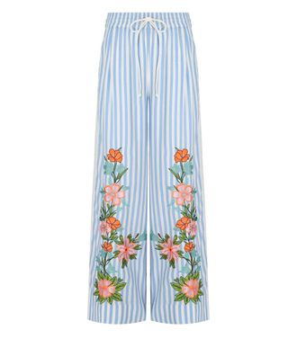 Essentiel PANTALON HEVON2 BLANC ET BLEU CLAIR ESSENTIEL ANTWERP