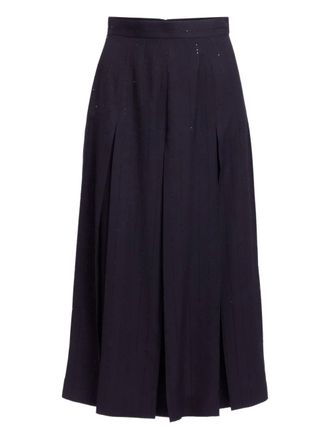 Elie Saab jupe en cr&ecirc;pe &agrave; fines rayures - Noir